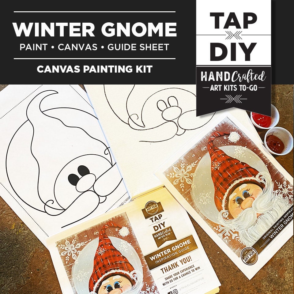 TAP DIY | Winter Gnome Canvas Kit | The Traveling Art Pub